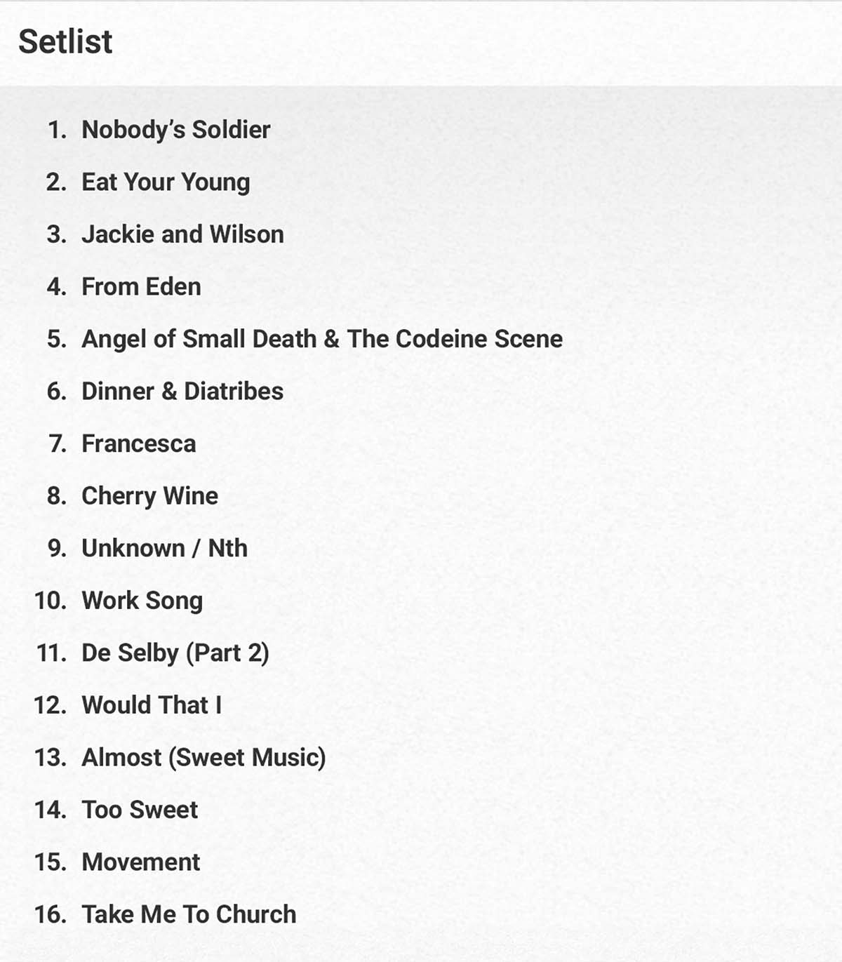 Hozier Lollapalooza 2024 | setlist.fm